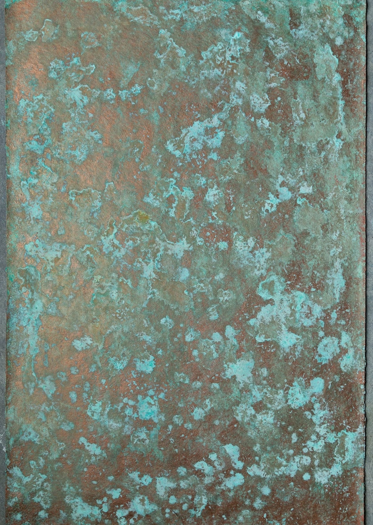 Copper Downpour #0384 Heavy Metal Hand-Painted Flatlay Surface